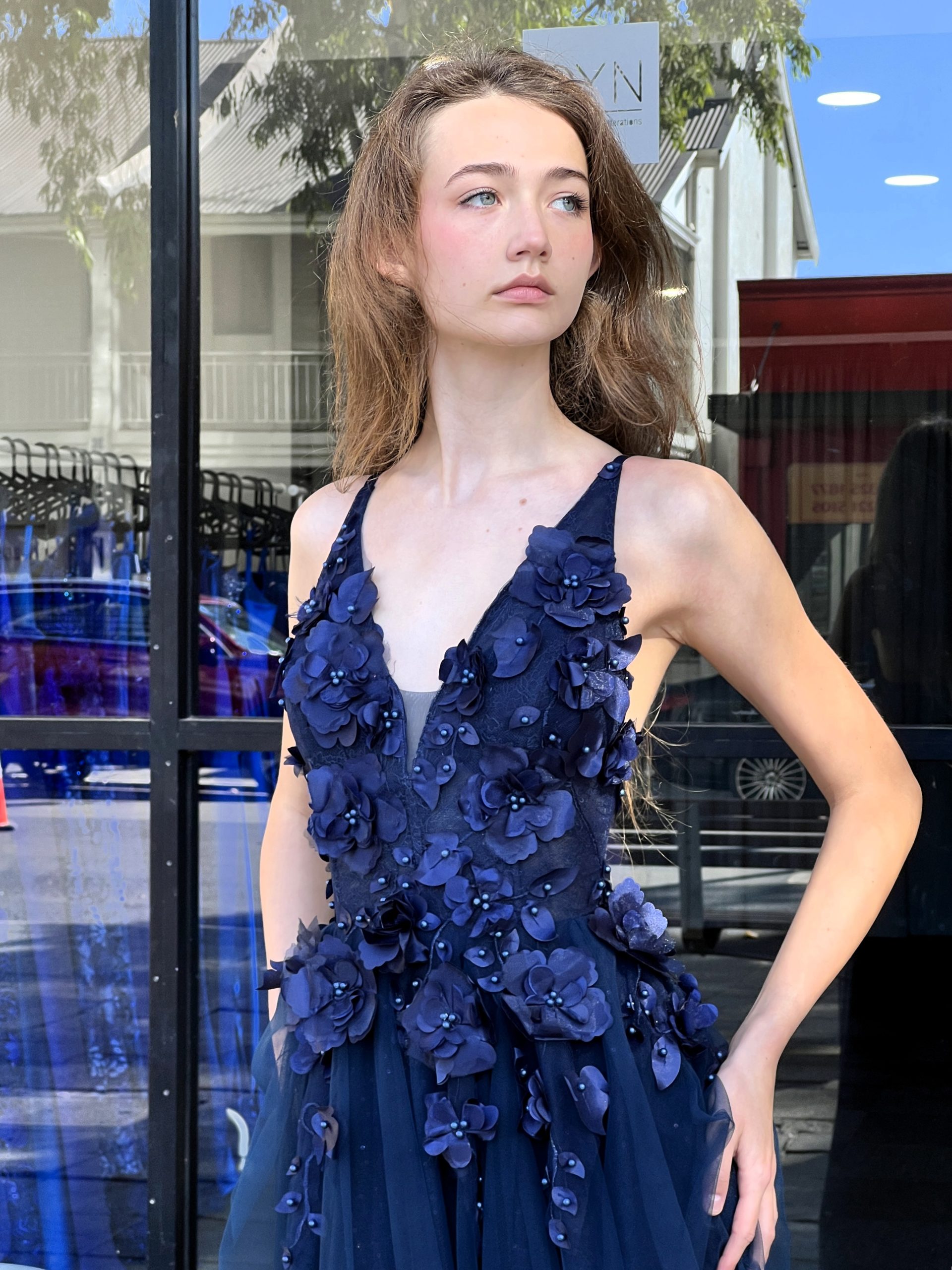 Y530 - QYN Lilith Imogen Blue Gown | QYN designer dress hire